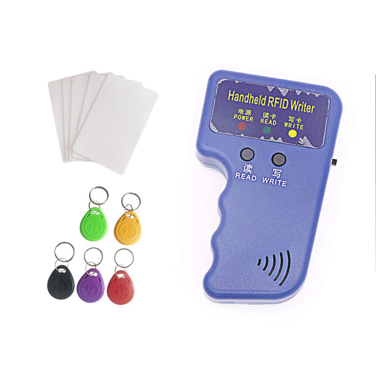 HECERE Handheld ID Copier RFID Smart ID Card Duplicator Used for T5577 or EM4305+5pcs T5577 Keychains +5 T5577 Cards