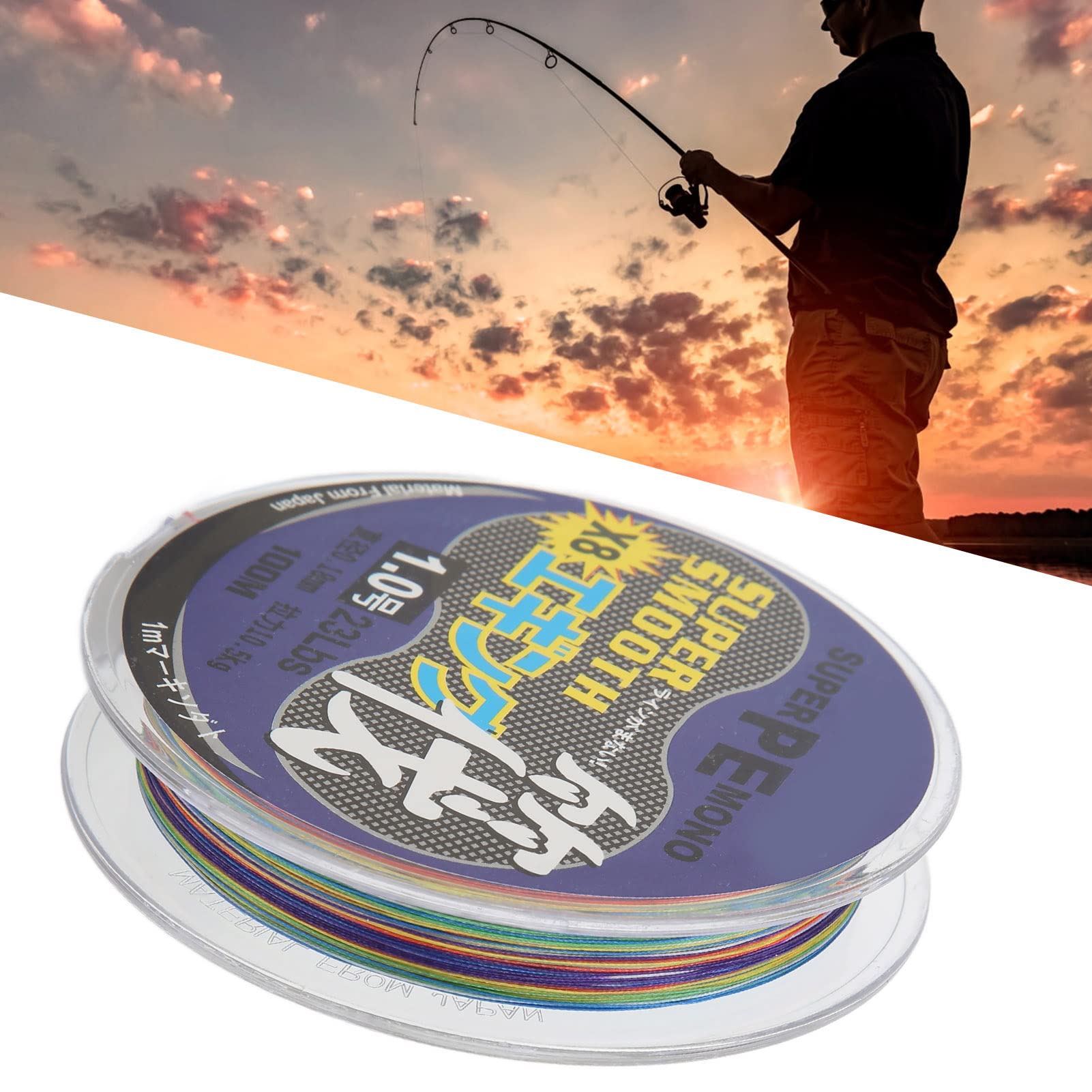 Fishing Line, 1 Meter 1 Color Bite Resistant PE Fishing Lines Soft for Large Reservoirs(1.0)