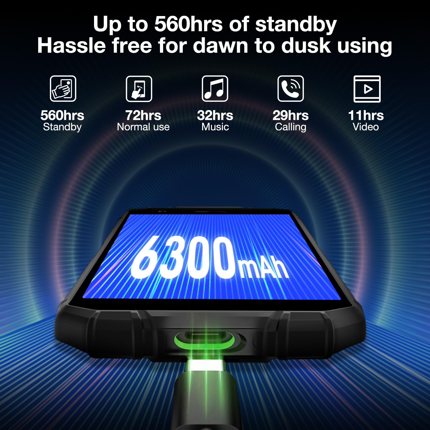 DOOGEE Rugged Smartphone,7GB+64GB S41 PRO Rugged Phone Unlocked,Android 12 Phone,6300mAh Battery,13MP Camera,IP68/IP69K Waterproof Phone,Face Unlock,4G Dual Sim NFC/T-Mobile,BT5.0,Orange