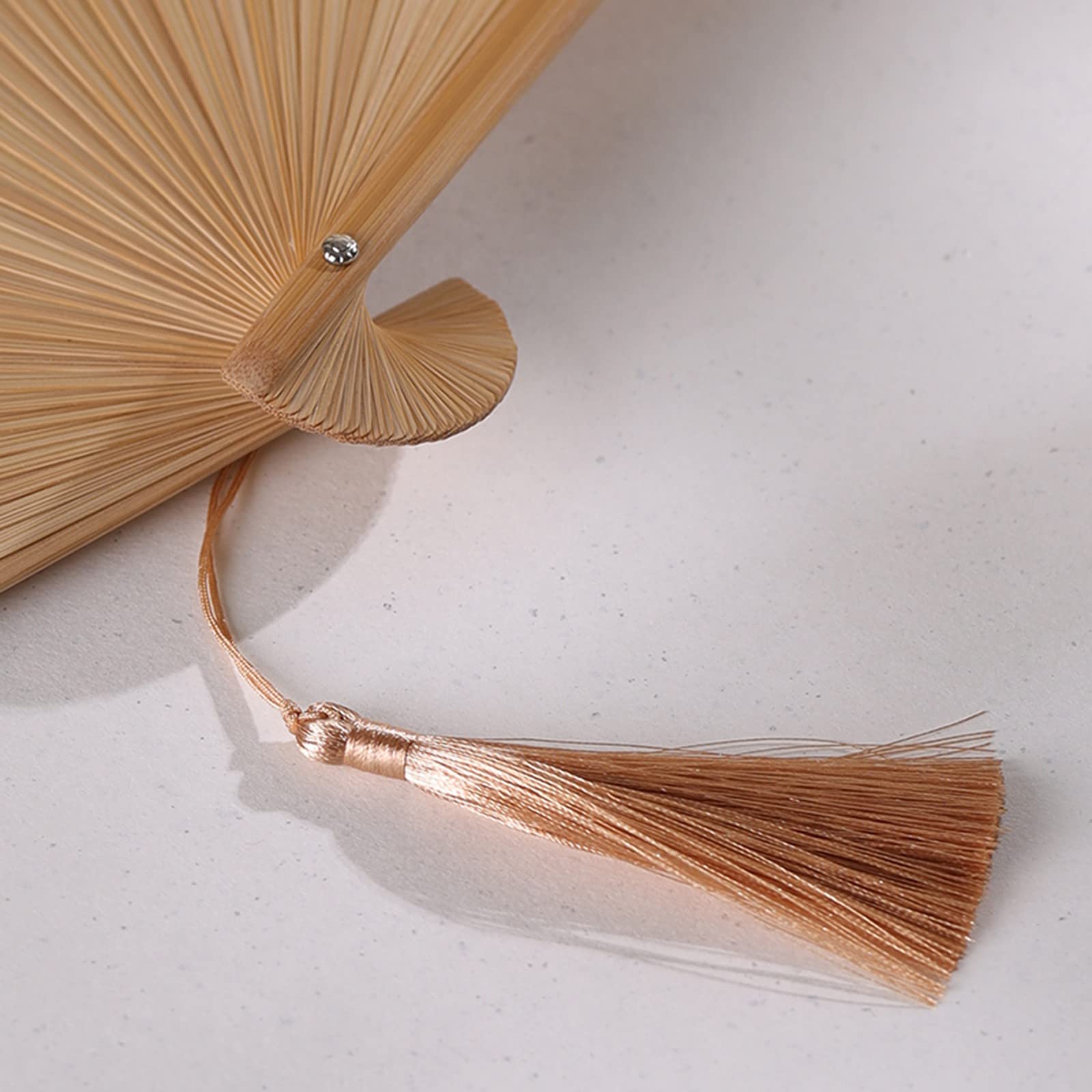 ERTUO Handmade Art Mini Small Group Fan Round Fan Summer Bamboo Fan Paper Round Hanfu Fan Literary Gift