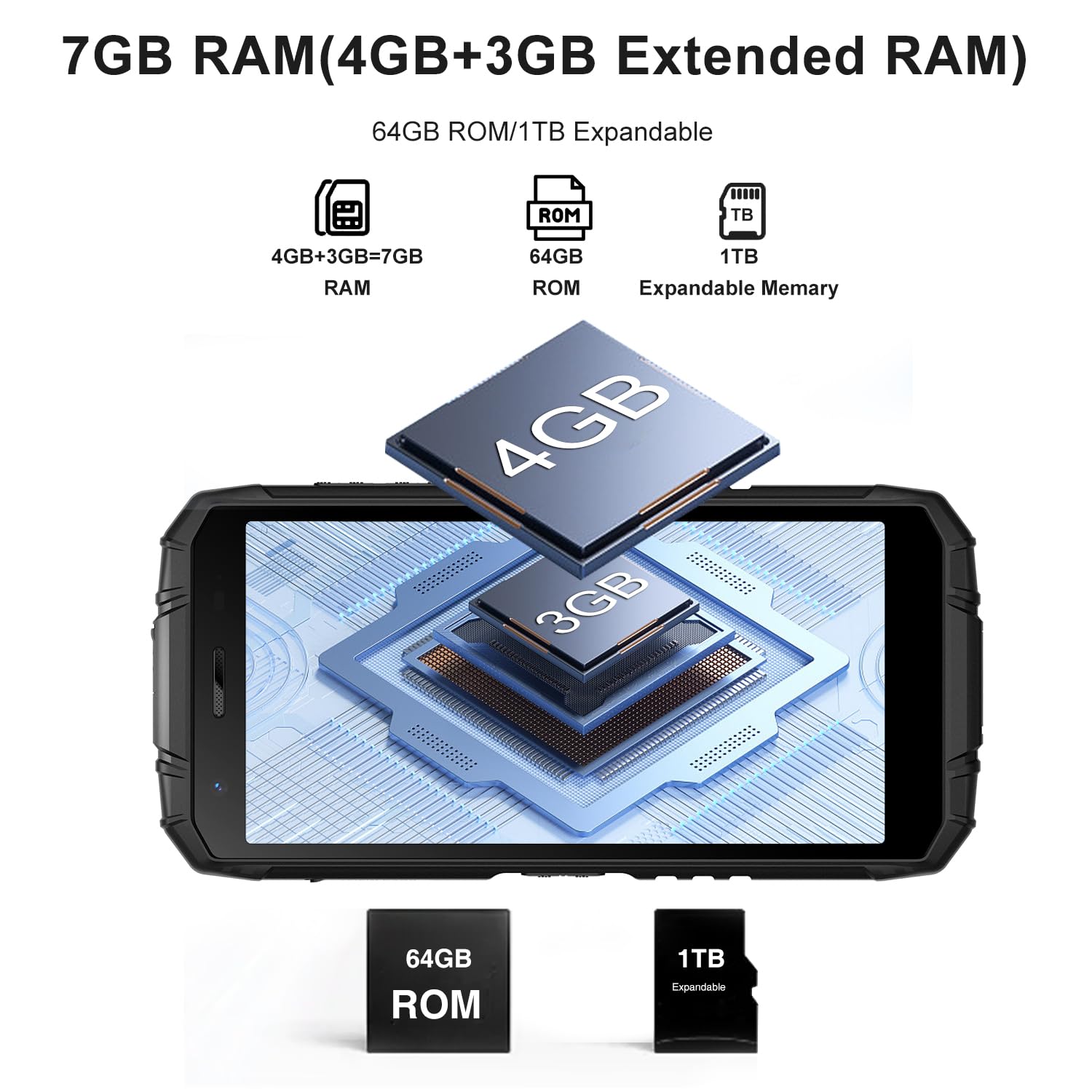 DOOGEE S41 PRO Rugged Smartphone Unlocked,6300mAh Battery,7GB+64GB,4G Dual Sim Rugged Phone,Android 12 Phone,13MP Camera,IP68 Waterproof Cell Phone,Face Unlock,NFC/T-Mobile,Black