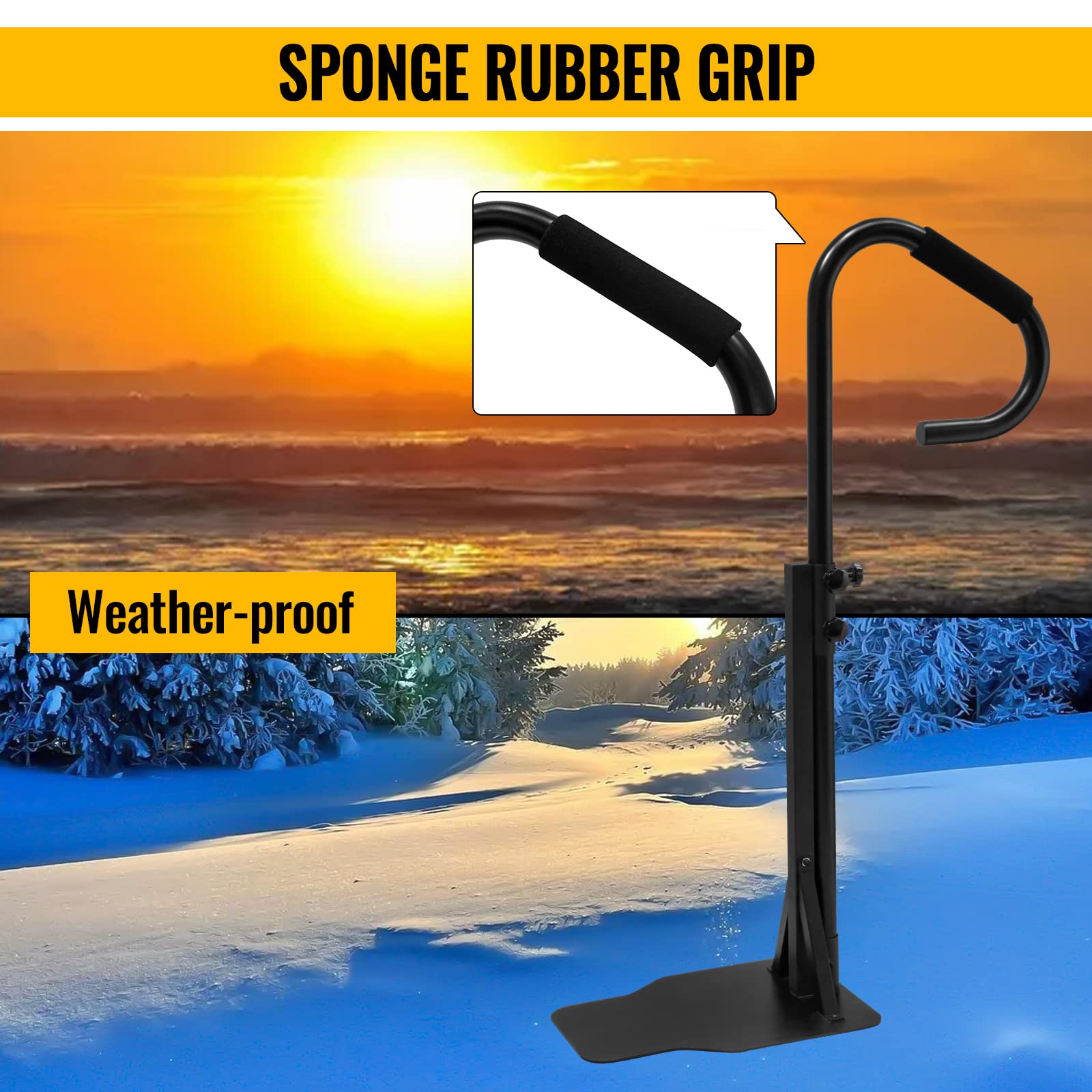 KODOM Hot Tub Handrail Spa Safety Rail 57"H,Hot Tub Hand Rail Slide Under Mounting Base 600LBS Capacity Spa Side Handrail Hot Tubs Rail with Sponge Rubber Grip for Indoor/Outdoor Bath