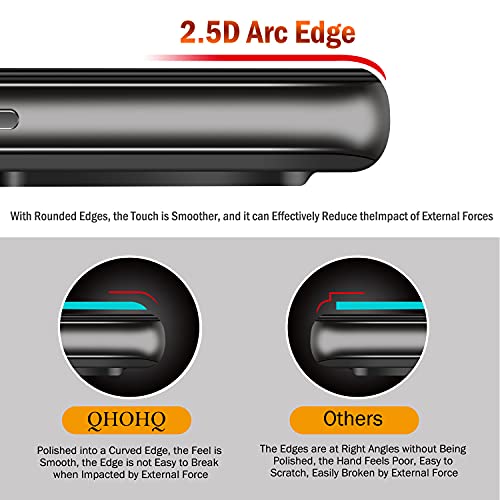 QHOHQ 3 Pack Screen Protector for Samsung Galaxy A52 4G/A52 5G/A52S 5G with 3 Pack Camera Lens Protector, Tempered Glass Film, 9H Hardness, HD, Anti-Scratch, 2.5D Edge, Anti-Fingerprint, Easy to install