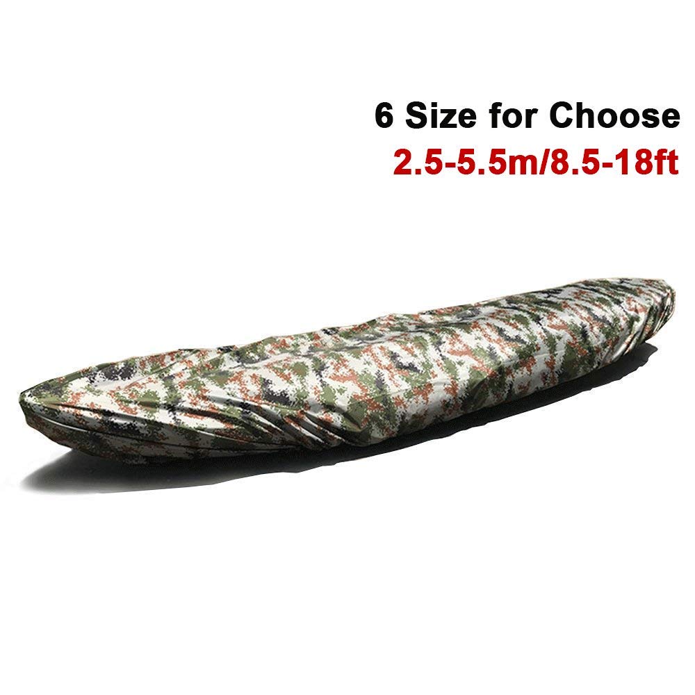 Dulcii Universal Camouflage Kayak Canoe Boat Waterproof UV Resistant Dust Storage Cover Shield, 6 Size to Choose (4.0-4.5m/13.0-14.7ft)
