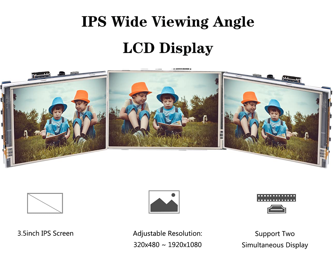 Eboxer 3.5 Inches 1080P IPS Display for Raspberry Pi, Touch Screen LCD Display with Black Acrylic Case, HDMI Monitor for Raspberry Pi, PC Computer DIY Set, Tablet Replacement Part