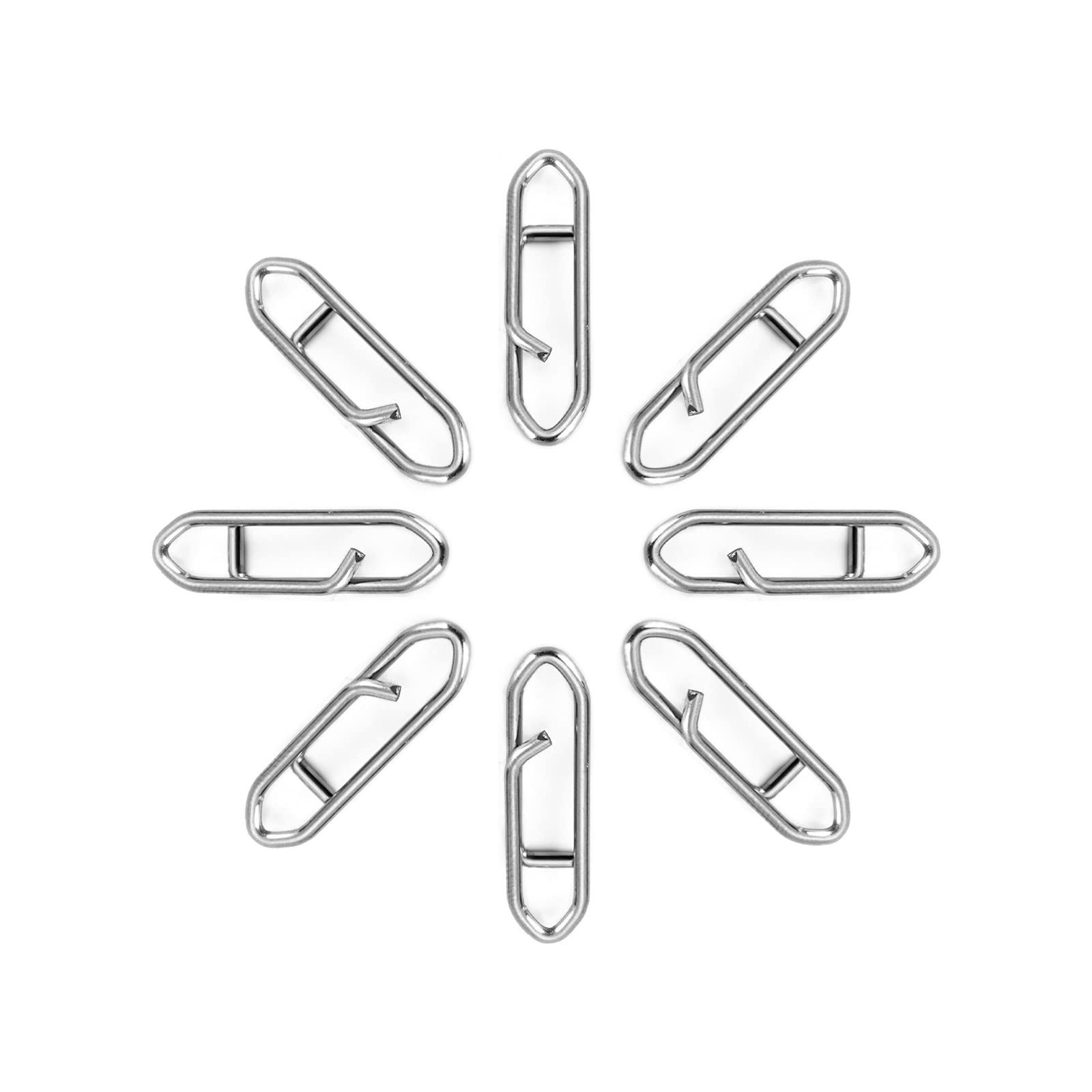 EOMTUR Tactical Anglers Power Clips Quick Fishing Snaps and Clips Stainless Steel Decoy Longline Clips Easy Change Lure Snap, 50 Pcs, 3 Sizes (Medium)