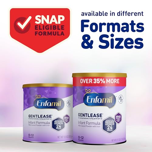 Enfamil Gentlease Baby Formula, Reduces Fussiness, Gas, Crying and Spit-up in 24 hours, DHA & Choline to support Brain development, Powder Can, 27.7 Oz