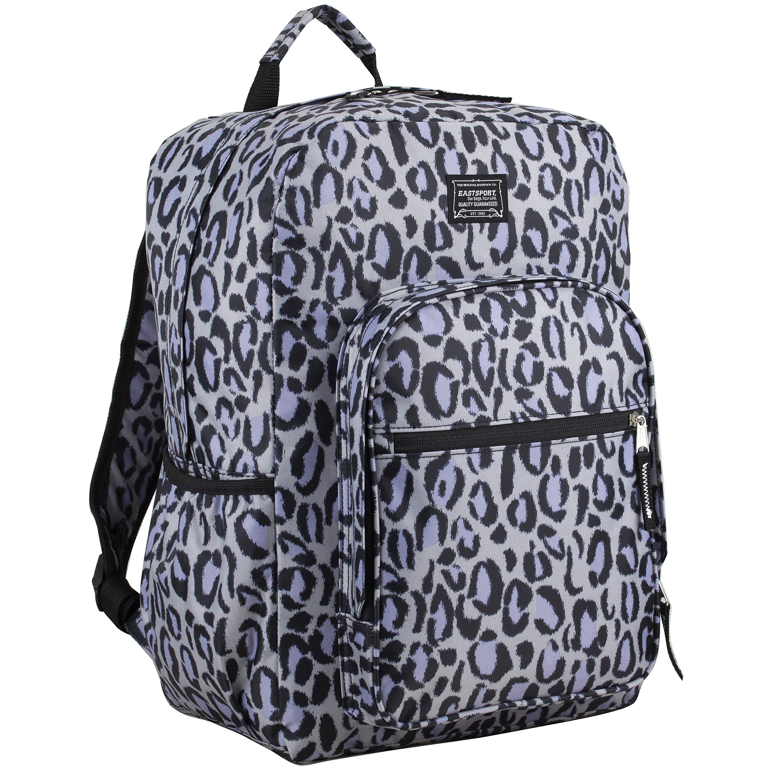 Eastsport Fashion Lifestyle Backpack with Oversized Main Compartment for College or Travel/Hiking, Black/Red Static Camo Print