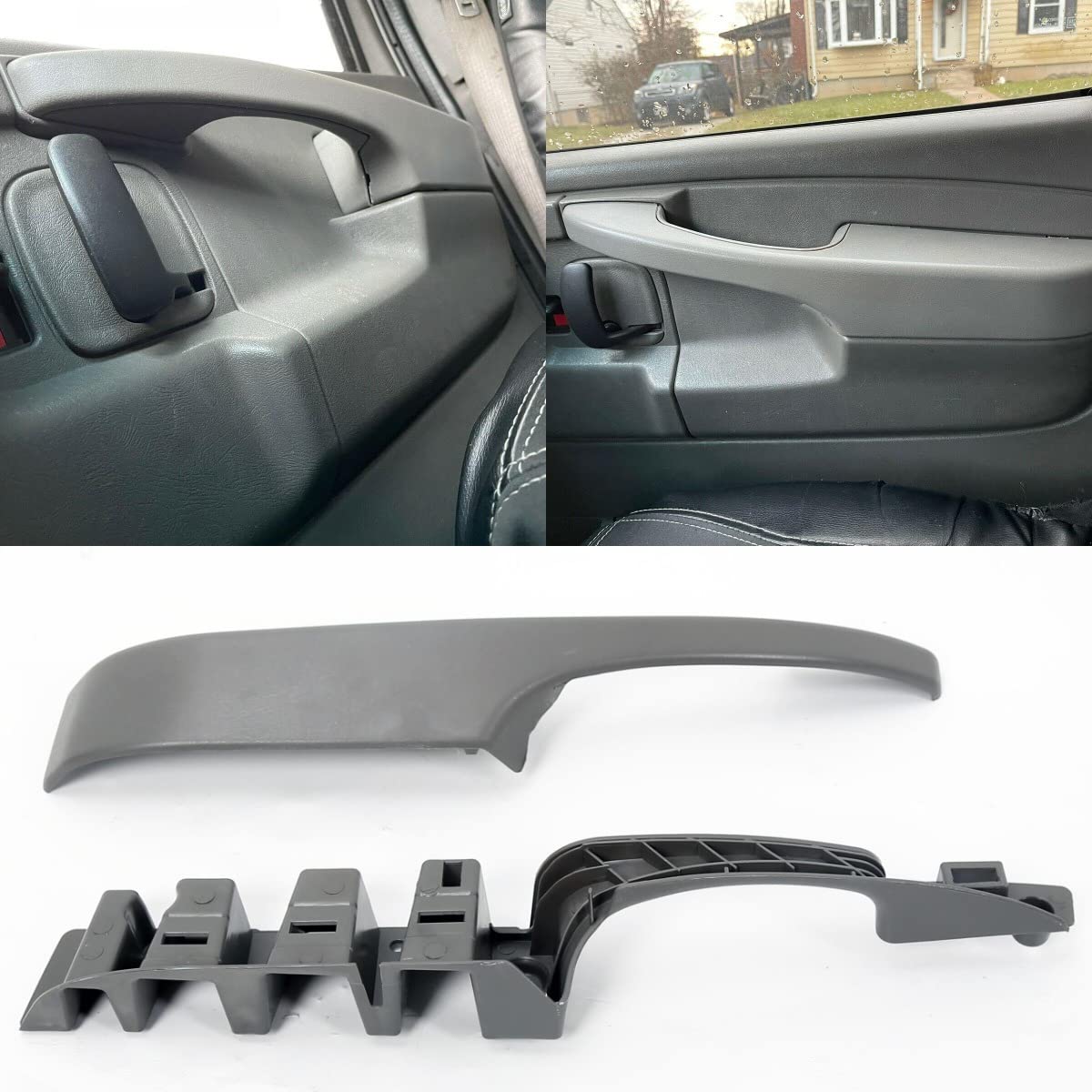 ECOTRIC Interior Pull Handle Door Armrest Compatible with 2003-2019 Chevrolet Express Van GMC Savana Left Driver Side Replacement for 10388387 15817114