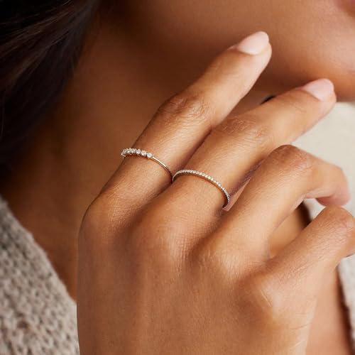 FUNEIA 8PCS 14K Gold Plated Stacking Rings for Women Size 5 to Size 9 Gold Silver Stackable Knuckle Rings Set Simple Thumb Thin Wedding Pain Band Rings (gold, 12)