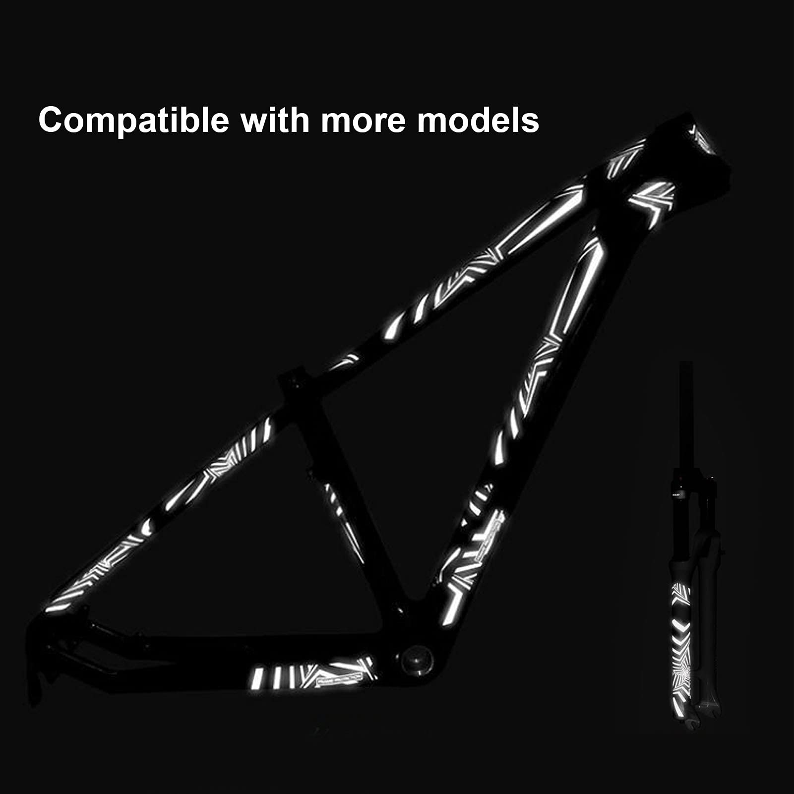 GFRGFH Mountain Bike Front Fork Night Reflection Sticker Paster Five‑Star