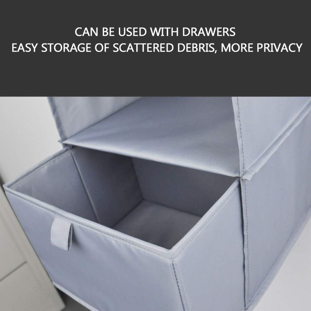 DONGKER 2PCS Hanging Closet Organizer, 2- Layer Foldable Storage Closet Underwear Storage Bag with 2 Hooks for Clothes Storage