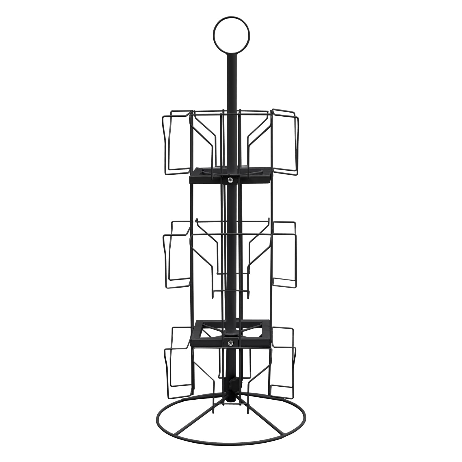 Mgorgeous Countertop Rotating Greeting Card Rack 3 Tier Metal Display Stand Spinning Floor Stand Pocket Rotating Holder, 360° Rotatable (12 Pockets White)
