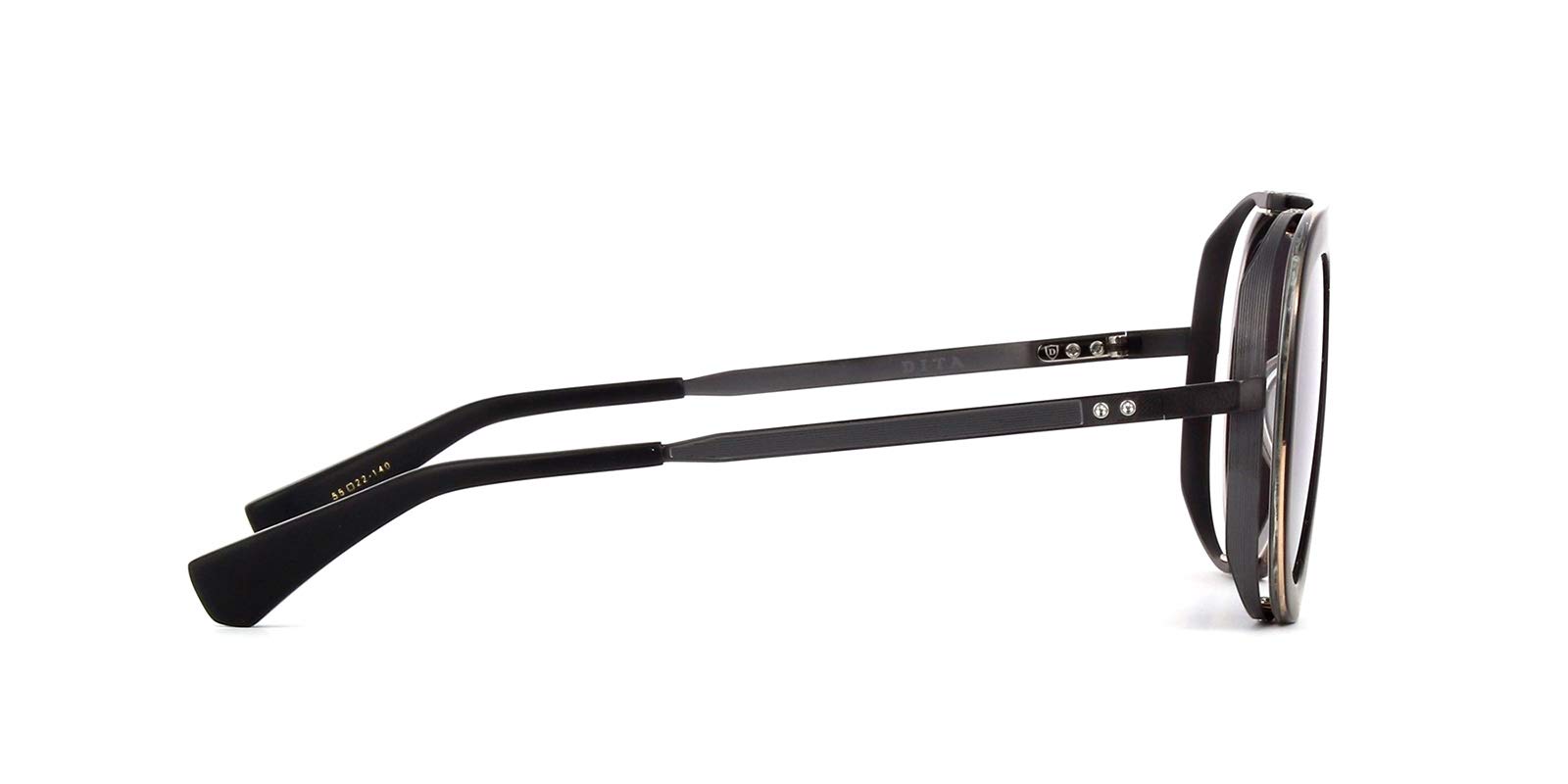 Dita Endurance-88 DTS107-55-02 Matte Black on Crystal Clear with Rose Gold Sunglasses w/Dark Grey with Black Flash Lens