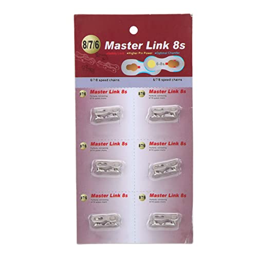 FECAMOS Missing Links, Bike Chain Connector 6 Pairs Steel Fine Processing Easy to Install for Mountain Road Bikes(6/7/8 Speed)
