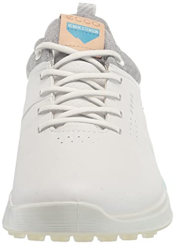 ECCO Men's S-Three Gore-TEX Golf Shoe, White/Blue, 8-8.5