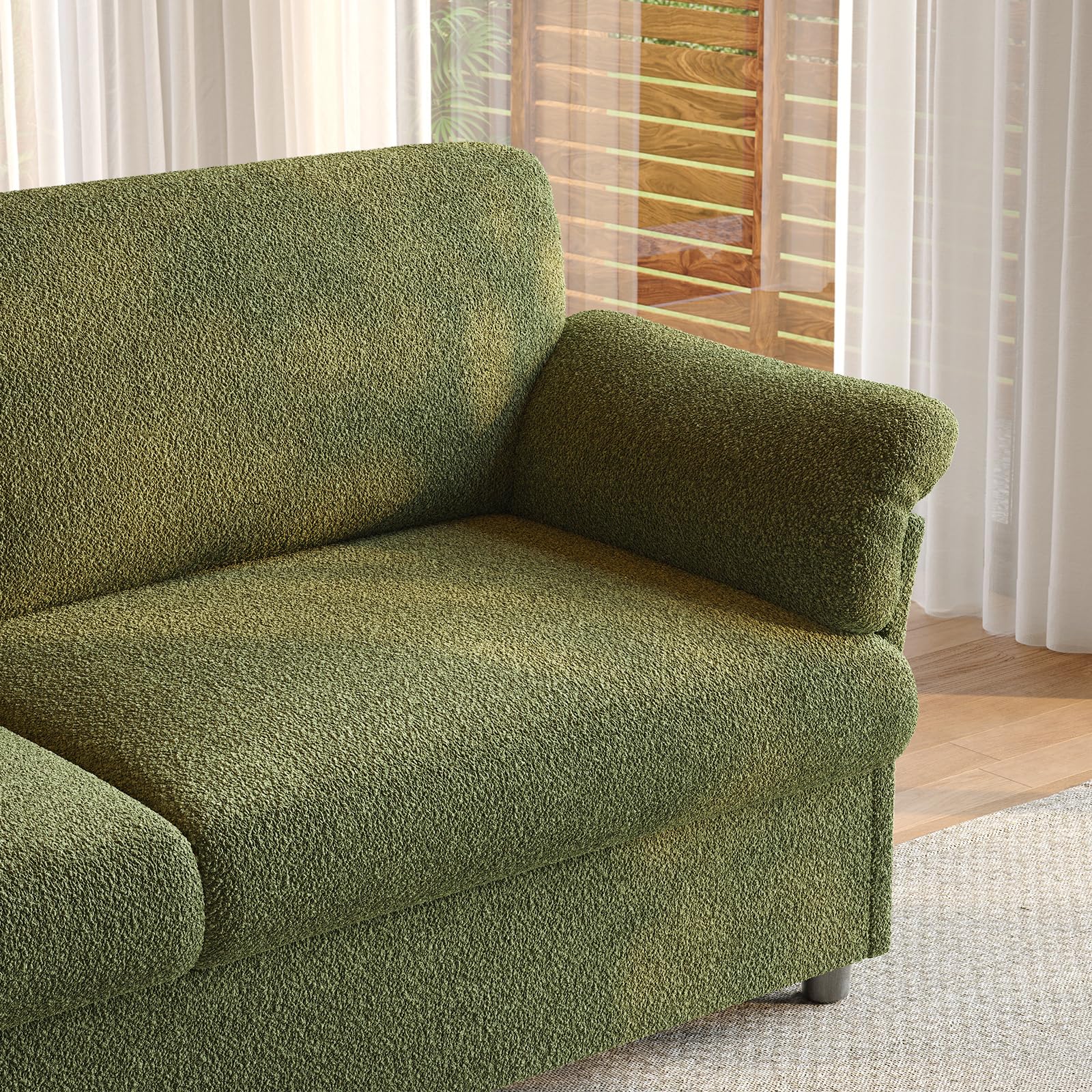 ONBRILL 72" Loveseat Sofa Small Couch for Living Room, Modern Comfy Lambs Wool Fabric 2 Seater Deep Seat Sofa Couches with Wide Armrest for Small Space,Apartment