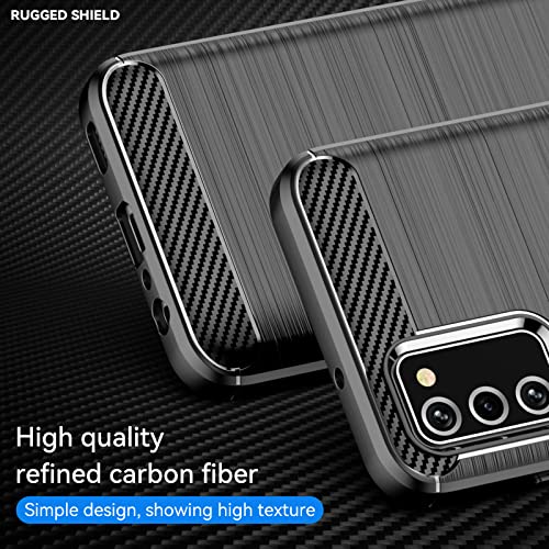 M MAIKEZI for Samsung A03S case, Galaxy A03S case with HD Screen Protector, Fashion Shock-Absorption Flexible TPU Bumper Soft Rubber Protective Case Cove for Samsung Galaxy A03S (Black Brushed TPU)