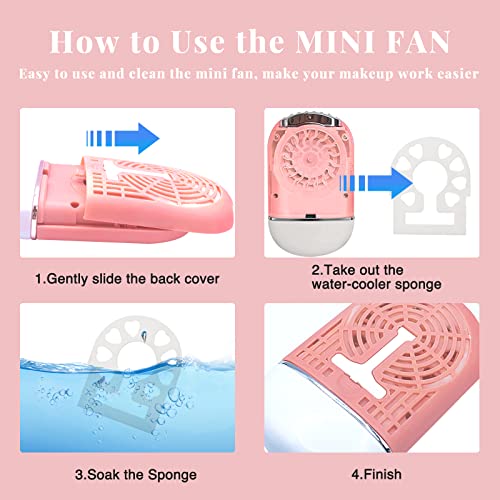 GreenLife® USB Rechargeable Portable Mini Fan Cooling Fan Bladeless Handheld Eyelash dryer Mini Handheld Fan Air Conditioning Blower for Eyelash Extension,eyelash extension kit