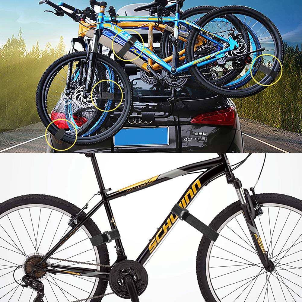 EUGO Bike Rack Straps, Reusable Adjustable Bicycle Bike Wheel Stabilizer Straps with Strong Gel Grip, Fixing Various Types of Bicycles Tire(2 Pack)