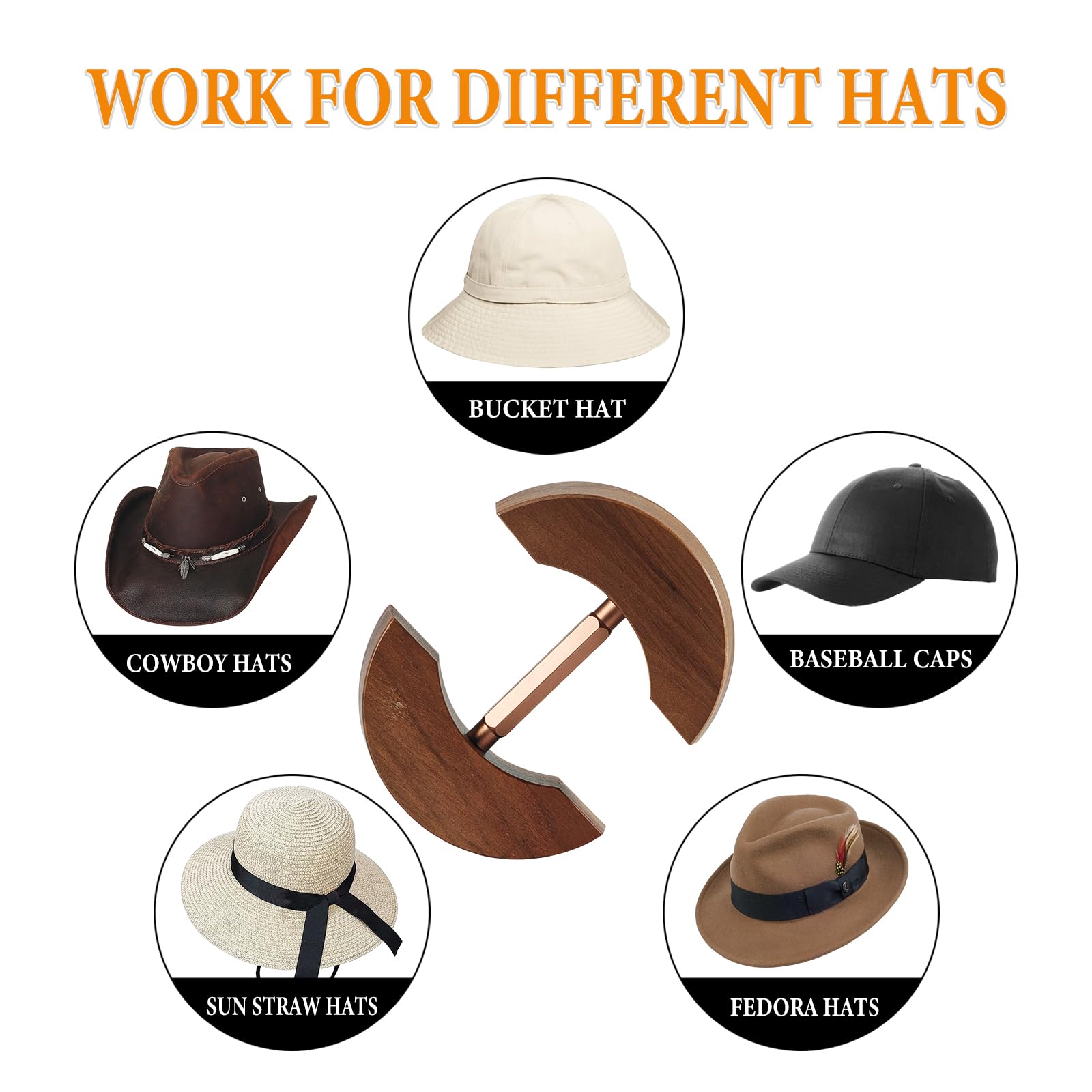 Frijpack Hat Stretcher One Size Heavy Duty Hat Shaper Hat Brim Bender for Fitted Hat for Men Baseball Caps Cowboy Fedora Red