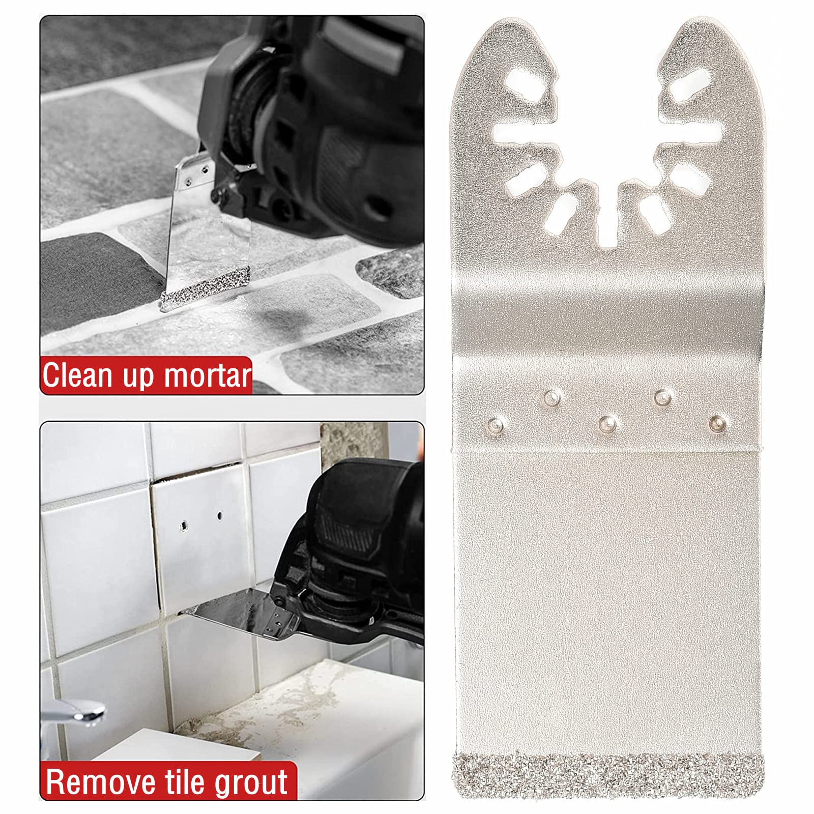 Ettonsun 4 Pcs Diamond Oscillating Tool Blade, Flush Cutting Oscillating Multitool Saw Blades for Grout Removal, Cleaning Mortar