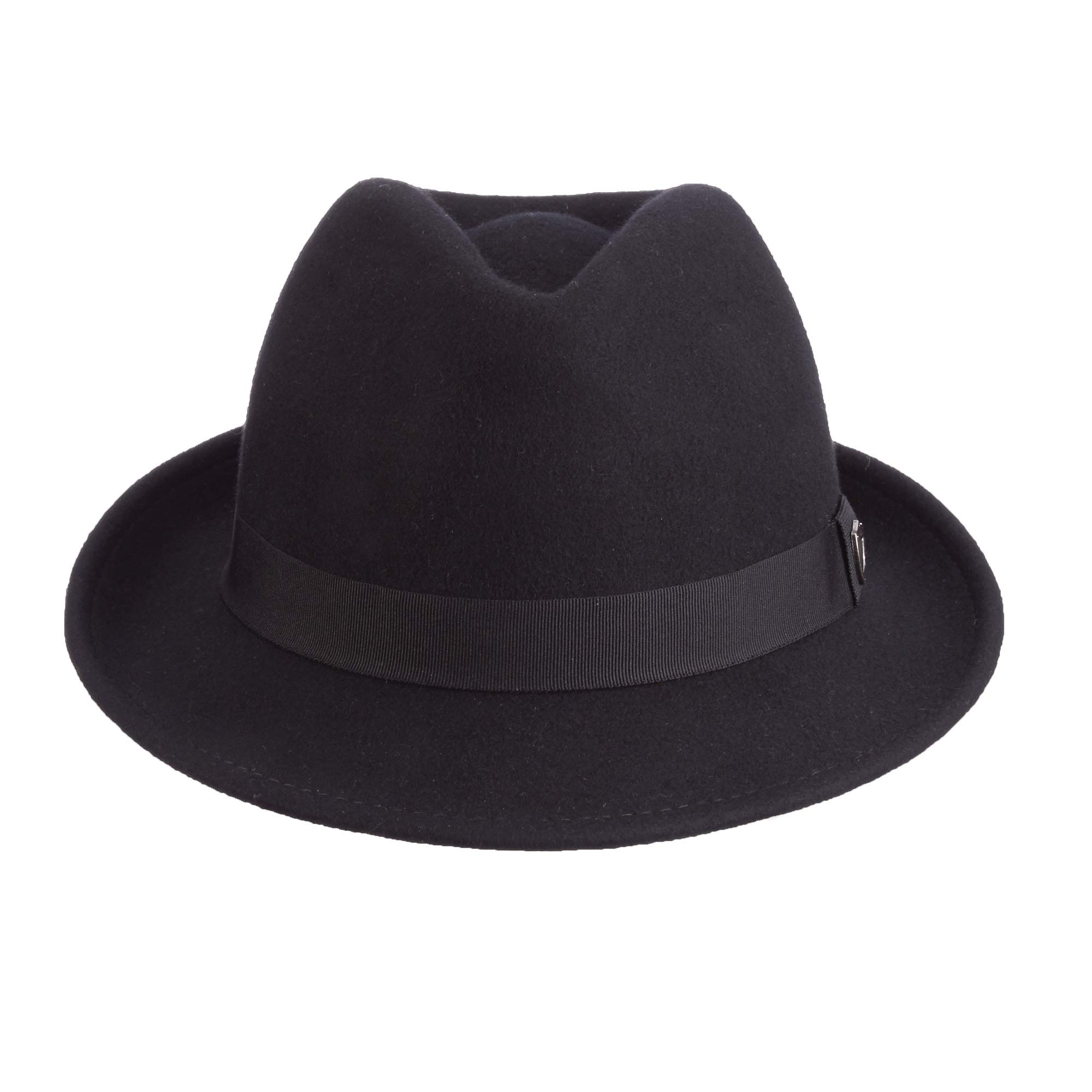 Dorfman Pacific Men's Wool Felt Snap Brim Hat, Black, Large