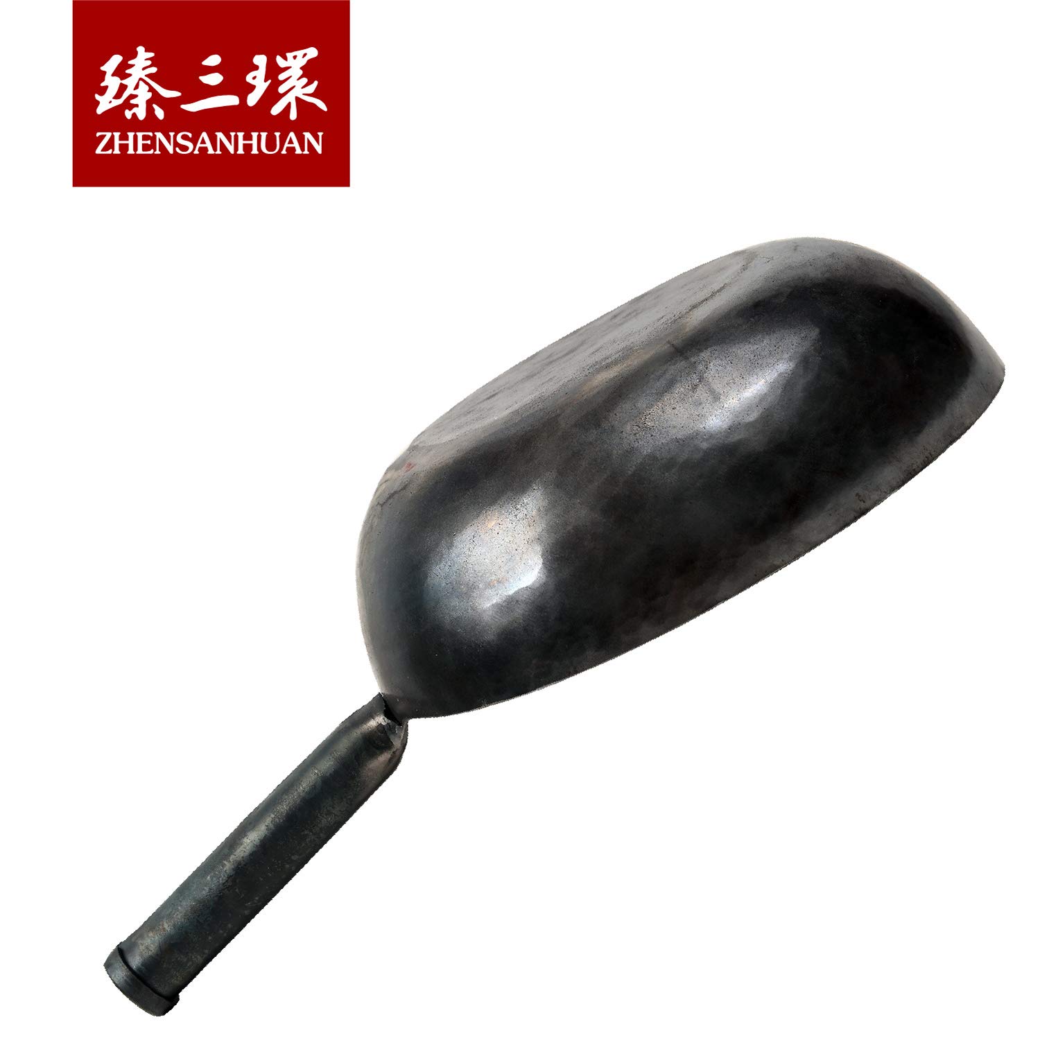 臻三环 ZhenSanHuan Chinese HandHammered Iron Woks and Stir Fry Pans, Non-stick, No Coating, Induction Suitable, 章丘铁锅,舌尖上的中国,A bite of China (30CM)