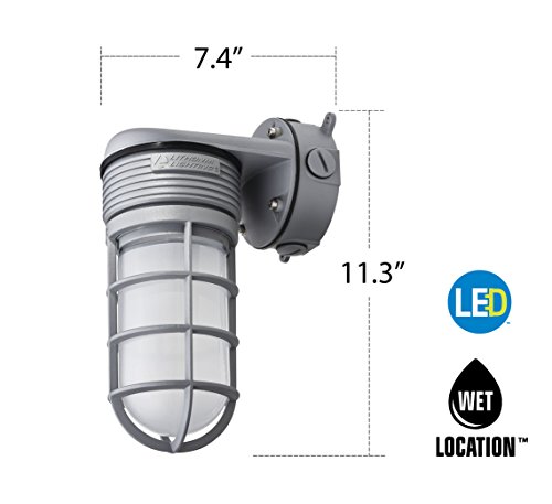 Lithonia Lighting OLVTWM M6 Wall Mount LED Vapor Tight, 600 lumens, 4000K, 15 Watts, 120 volts, Gray