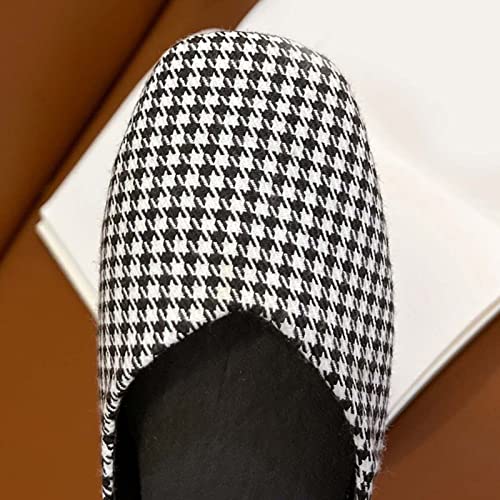 FASDNENDYS Fashion Summer Women Casual Shoes Flat Bottom Slip On Solid Color Houndstooth Heel Sandals Women White