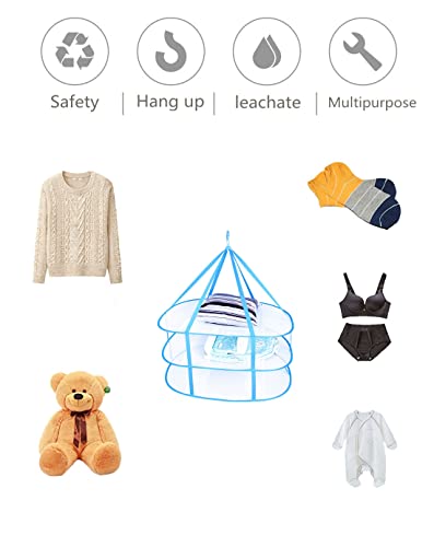 Large Folding Laundry Drying Rack, Clothes Drying Rack, Portable Sweater Drying Rack, Mesh Hanging air Dryer, Lay fold Flat Dry Hanger for Indoor Outdoor, Delicates, Towel, Socks,Swimsuit