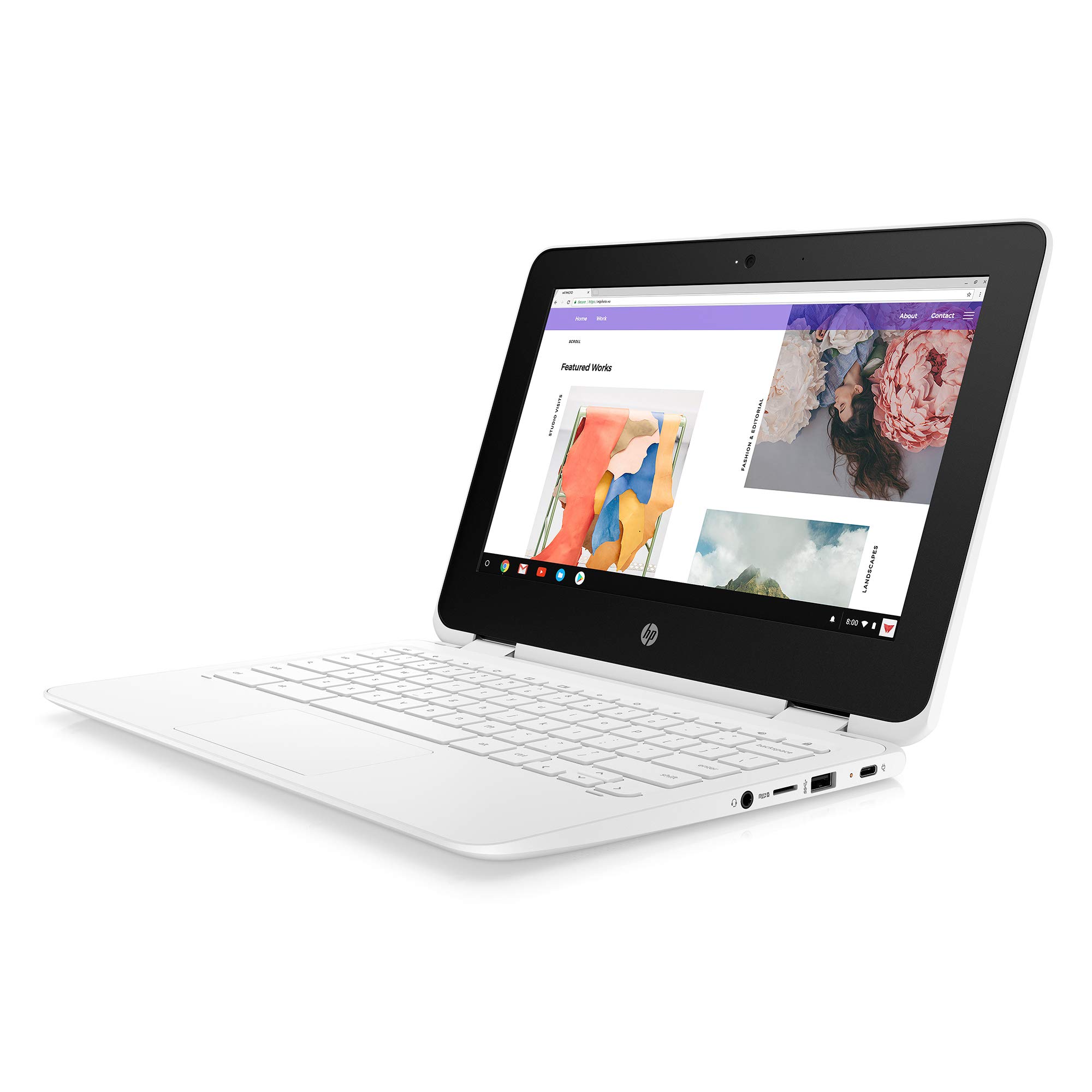 HP Chromebook x360 11-inch -Laptop -with 360-degree -Hinge, Intel Celeron N3350 -Processor, 4 GB -RAM, 32 GB eMMC Storage, Chrome OS (11-ae110nr, Snow White)