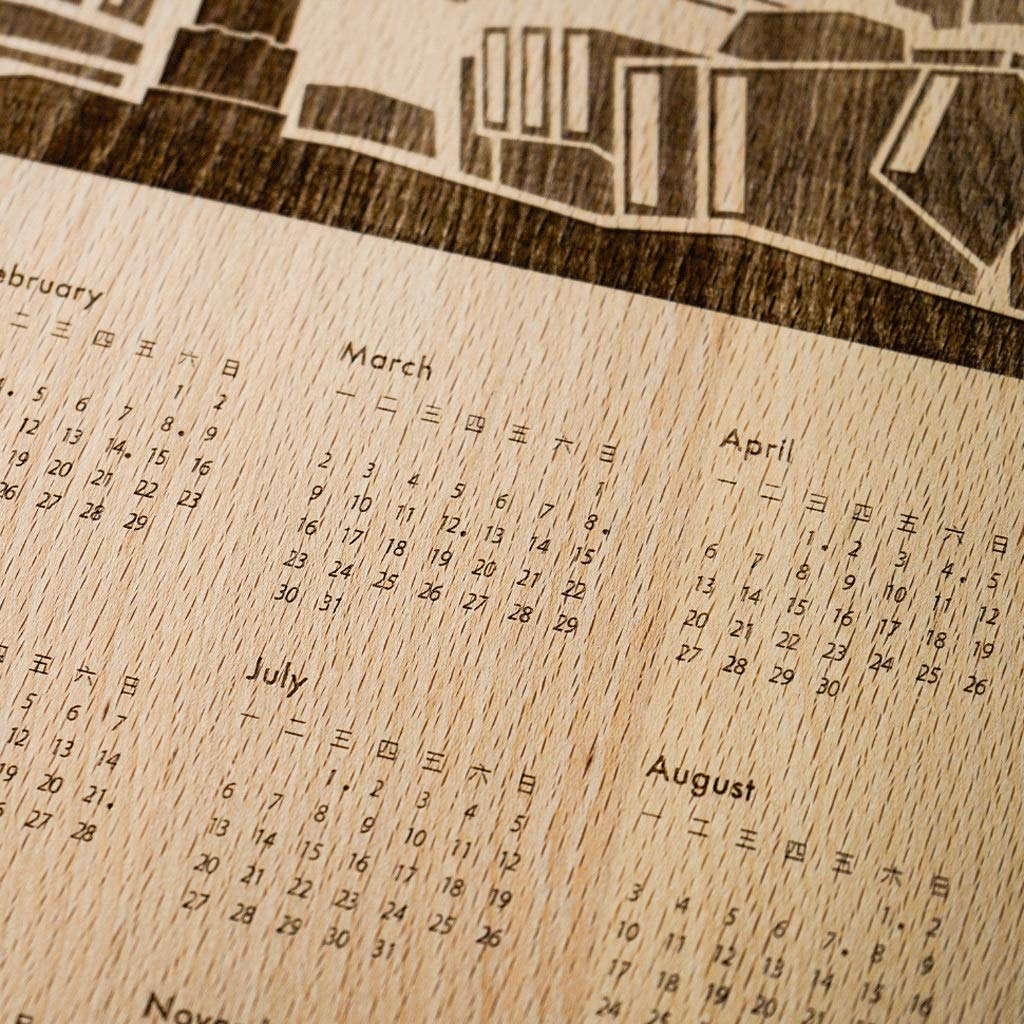 Desk Calendars 2021 Wooden Desk Calendar All Solid Wood Carving Calendar Desktop Calendar Perpetual Calendar Support Customization 13.7x9.4 Calendars (Color : Custom Edition A)