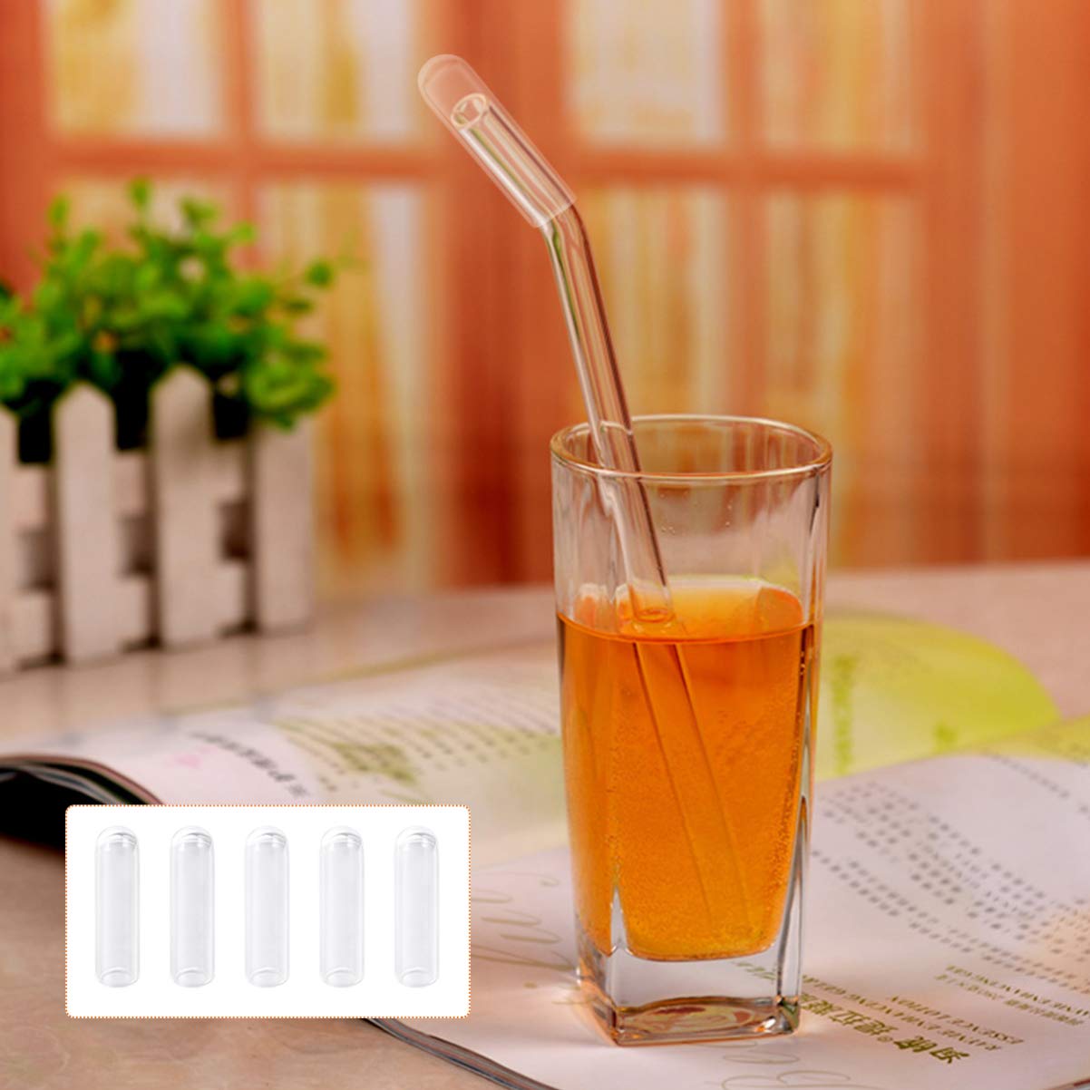 Hemoton Glass Straw Covers 10pcs Glass Straw Lid Protective Case Milk Transparent Straw Lids