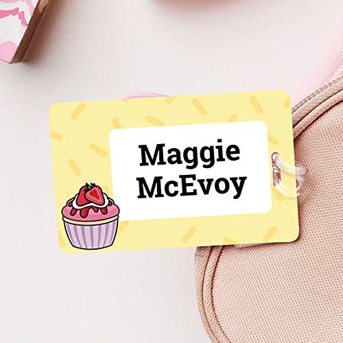 Spongebob Squarepants Theme Personalized Waterproof Custom Name Large Bag Tag - Camping Gear, Luggage, Kindergarten