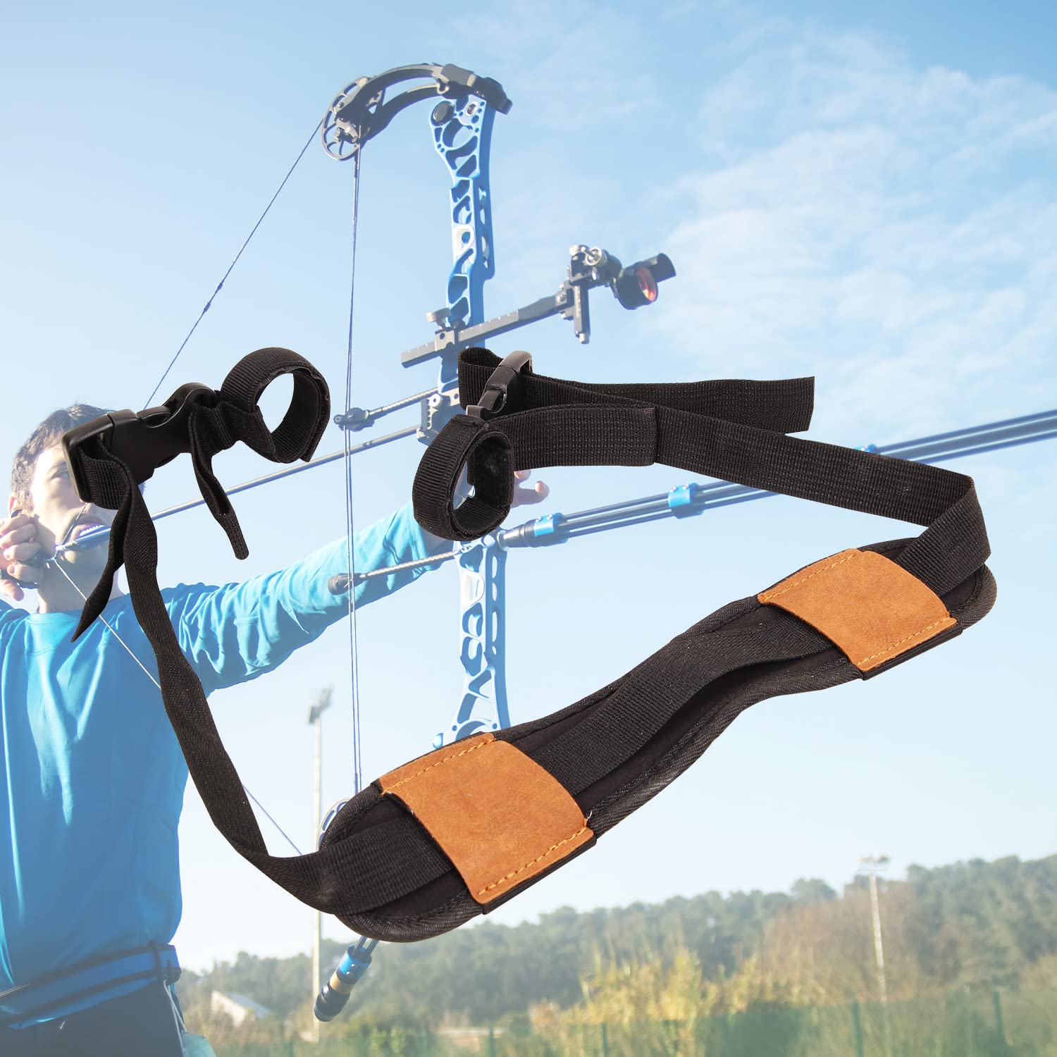 FENJANER Compound Bow Shoulder Sling Archery Strap Carry Bag for Recurve Bow Hunting