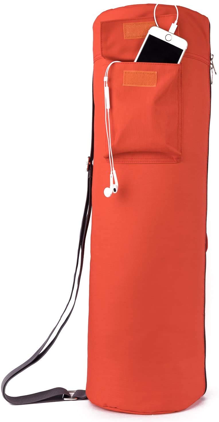GEAR DISTRICT Full Zip Yoga Bag Carrier with Expandable Pockets and Water Bottle Holder– Fits Most Yoga Mats
