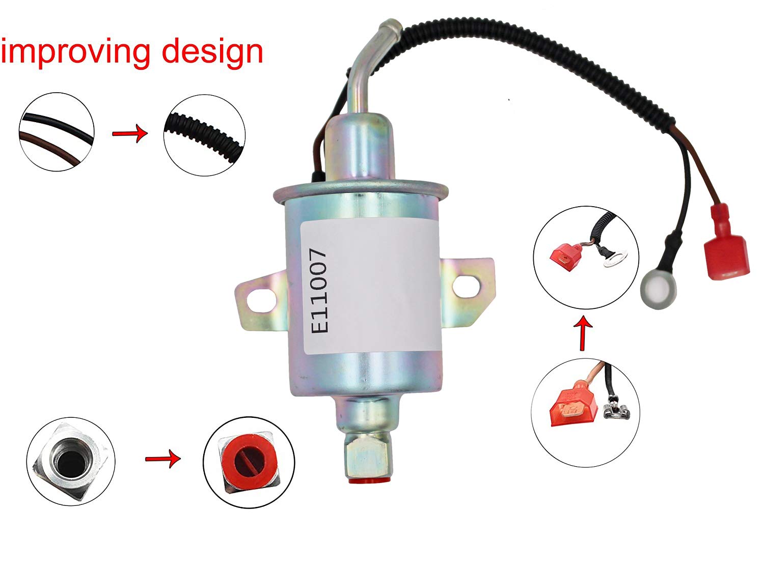 Electric Fuel Pump E11007 Replacement for Airtex E11007 A029F889 149-2311 149-2311-02 149-2311-01 149231101,Compatible with Onan Cummins Generator 4KW Microlite MicroQuiet 4000 4Kw RV