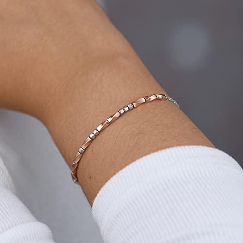 FLECHAZO Morse Code Bracelets 925 Sterling Silver Fearless Morse Code Bracelet Adjustable Secret Message Bracelets Jewelry for Women