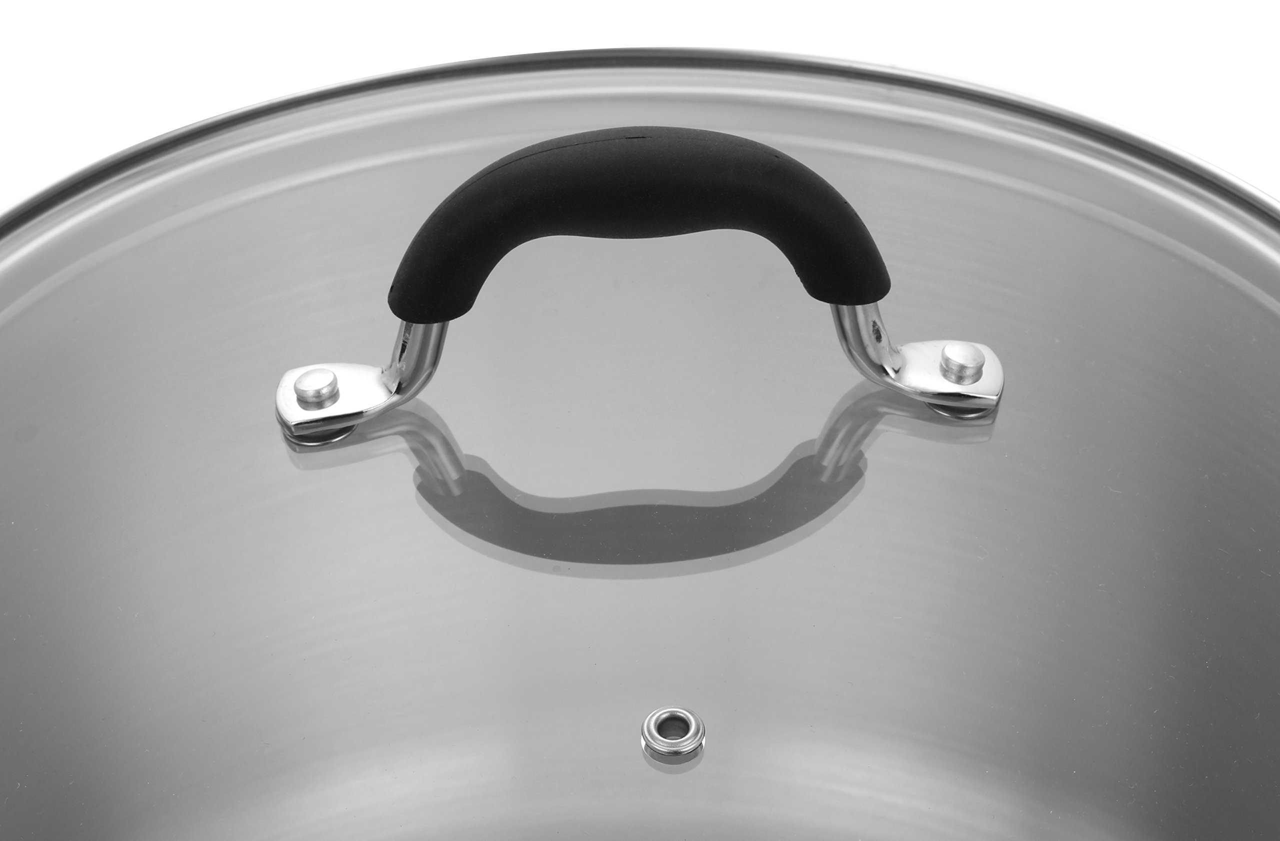 Finnhomy Approved AISI304 (18-10) Stainless Steel 8-Quart Stock Pot with Cover, 3 Layers Base,Induction Base Safe, Metallic