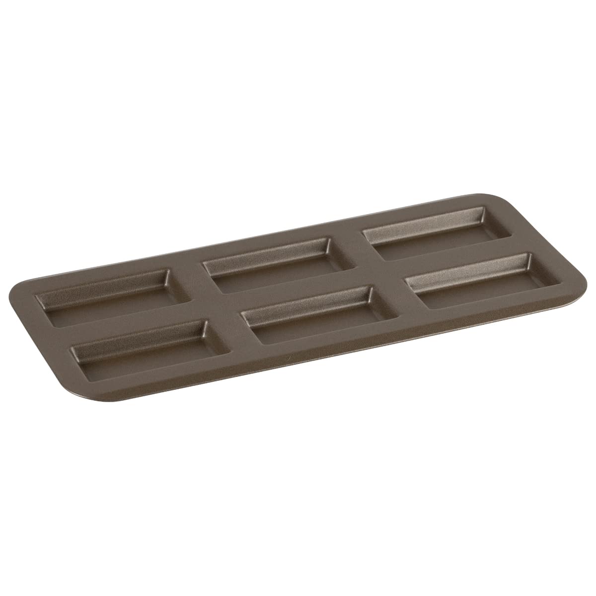 Gobel 380 x 180 mm Non-Stick 6-Hole Financier Mould, Brown
