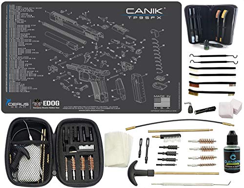 EDOG Canik TP9 SFX (Exploded View) PPistol Cleaning Mat & Range Warrior Handgun Cleaning Kit & E.D.O.G. Tac Pak Cleaning Essentials