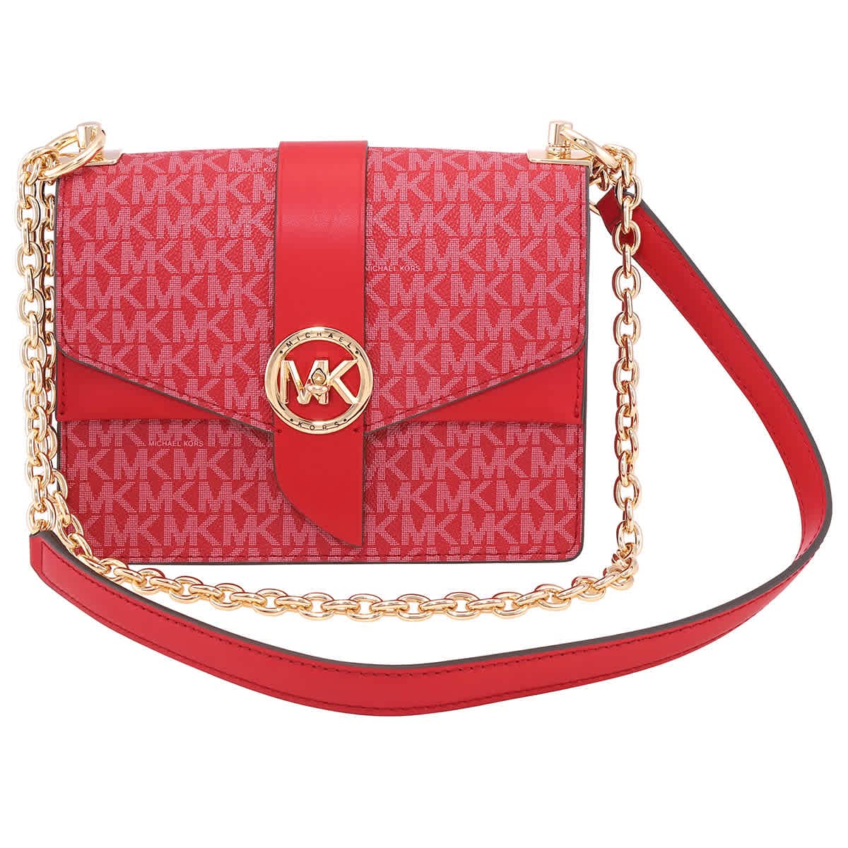 Michael Kors Ladies Greenwich Small Presbyopia Crossbody Bag - Crimson