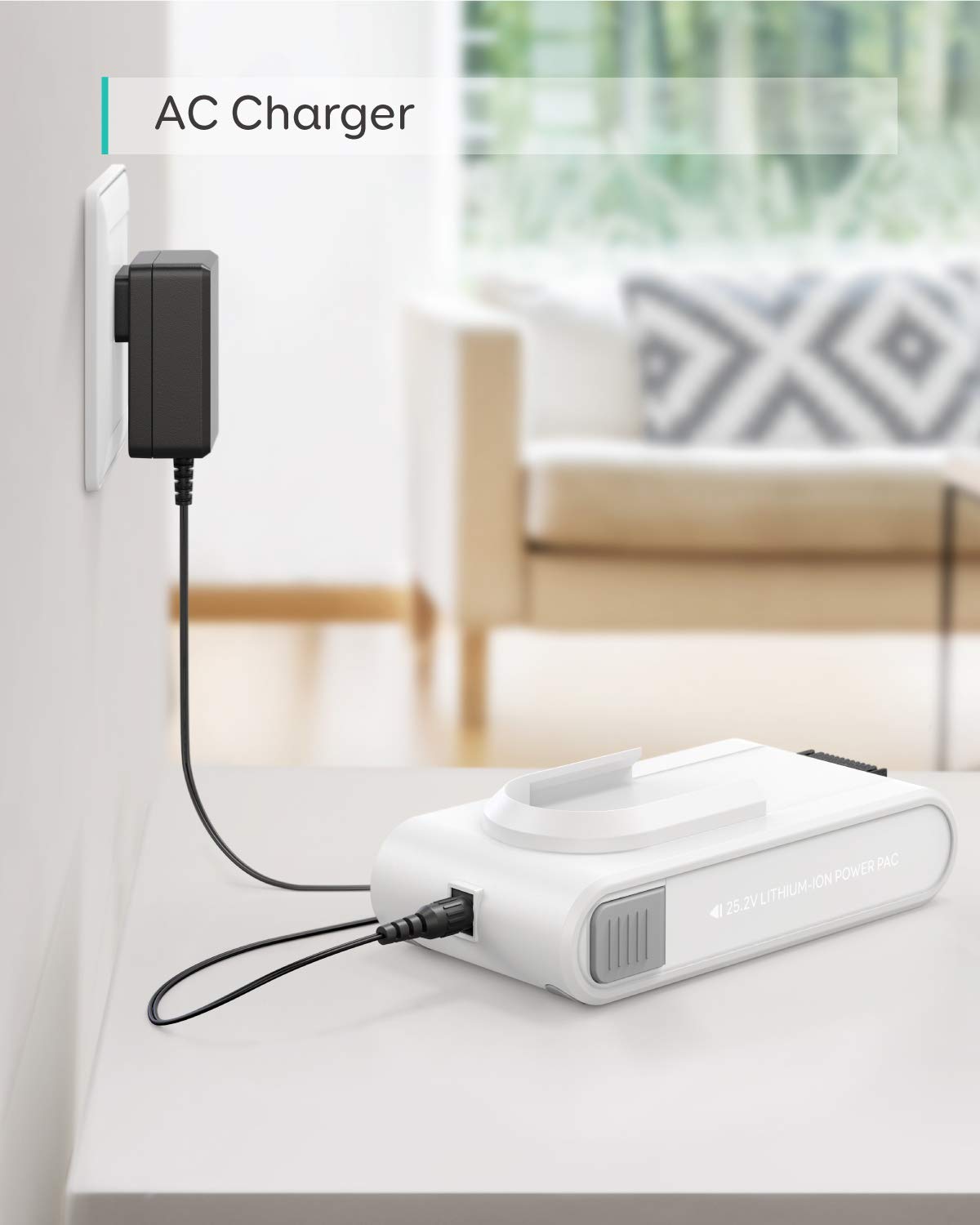 eufy HomeVac Power Pack Charger for S11 Go & S11 Infinity & S11 Reach, Black