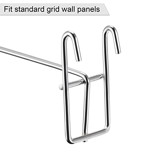MECCANIXITY Grid Wall Hooks Store Garage Storage Wall Organizers 4 Inch Silver, Pack of 10