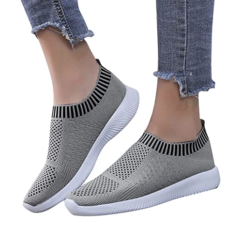 FASDNENDYS Fashion Summer Women Large Size Slip On Mesh Breathable Lightweight Comfortable Casual Womens Water Shoes Size 12 Grey