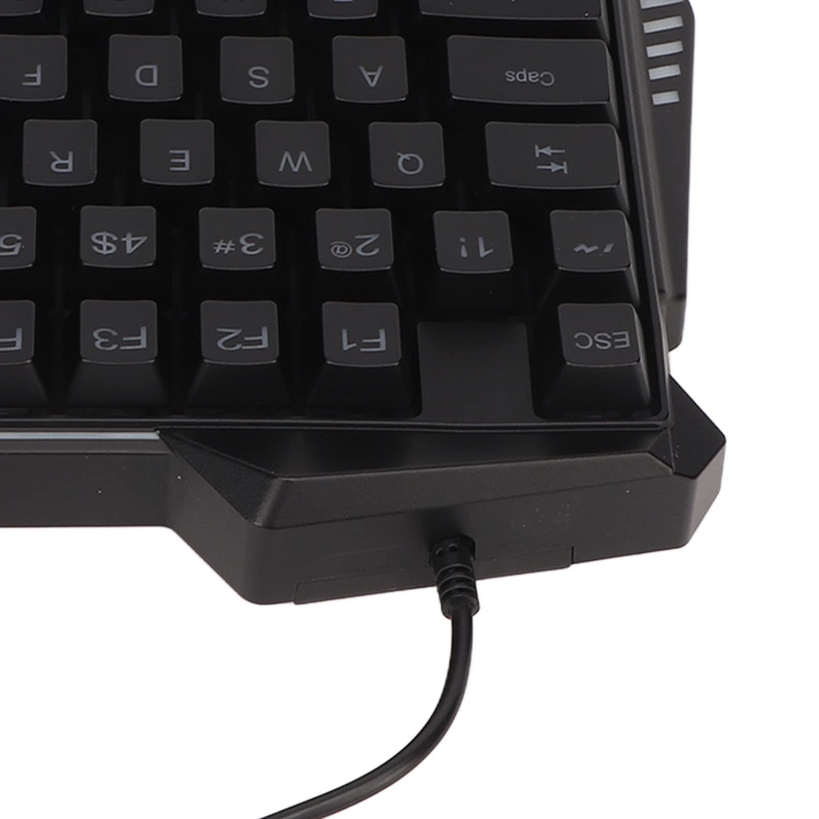Naroote One Handed Gaming Keyboard, RGB Gaming Keyboard 35 Keys ABS Material Silent for PC