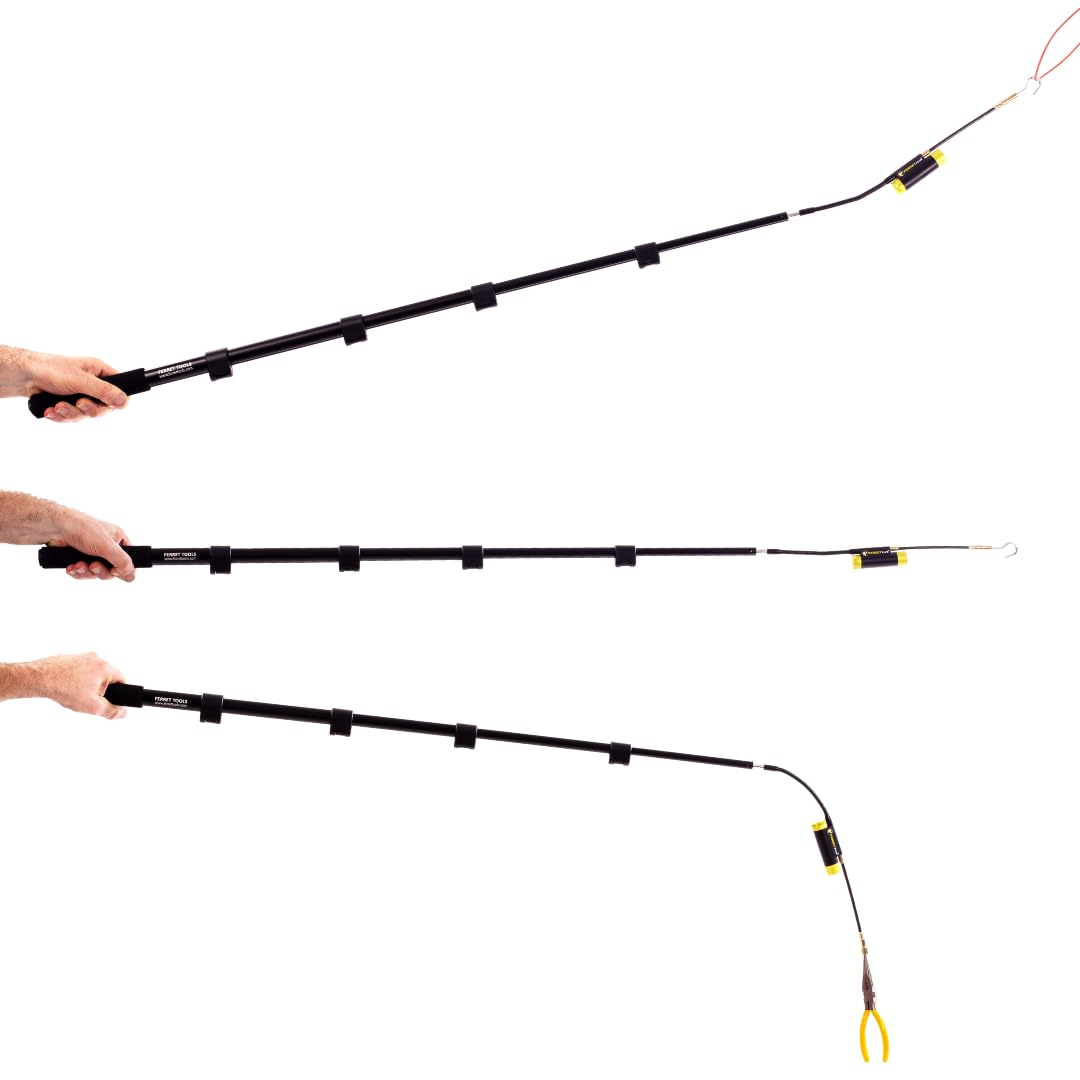 FERRET STICK – 55” (140cm) Lightweight Aluminum Lockable Section Extension Rod - Compatible with all Ferret Inspection Cameras