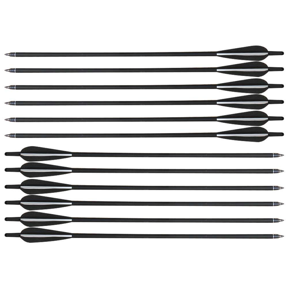 EROCK Carbon Crossbow Bolts Hunting Archery 17inch Carbon Archery Targeting Arrows for Crossbow Training/Hunting Target, 12pcs with Replaceable Arrowhead&Frosted Shaft