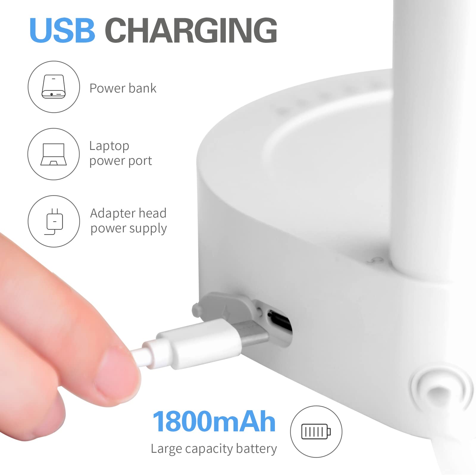Intelligent Desktop Water Bottle Dispenser, Portable Removable 5 Gallon Electric Water Bottle Pump, Universal Water Jugs Pump USB Charging Automatic Water Dispenser for Home, Office, Outdoor (White)